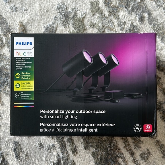 Philips | Other | New Philips Hue Lily Outdoor Spotlight Basekit 3 Pack ...